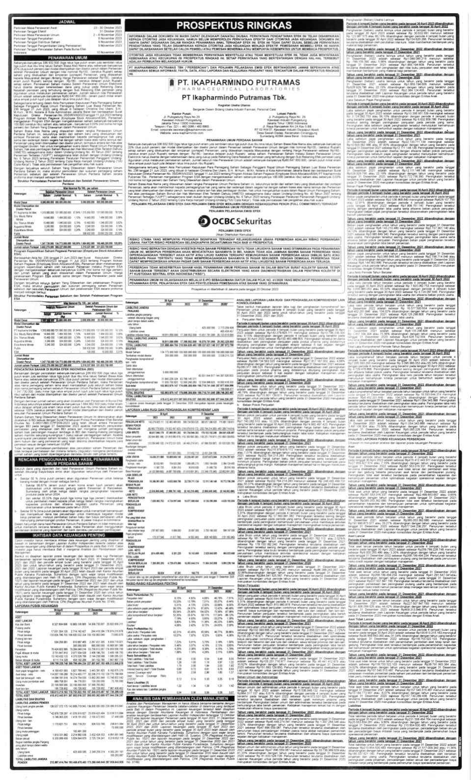 Prospektus Ikapharmindo Putramas Tbk. (IKPM) 20 Oktober 2023 ...
