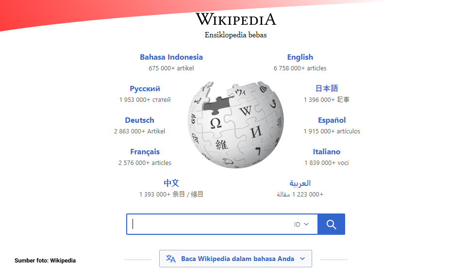 Daftar 8 Artikel Terpopuler di Wikipedia pada 2023 - Dataindonesia.id