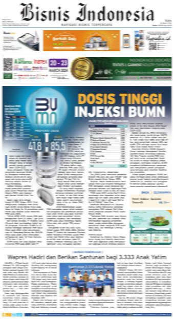 Daftar Judul Berita Koran Bisnis Indonesia Edisi 20 Maret 2024 - Dataindonesia.id