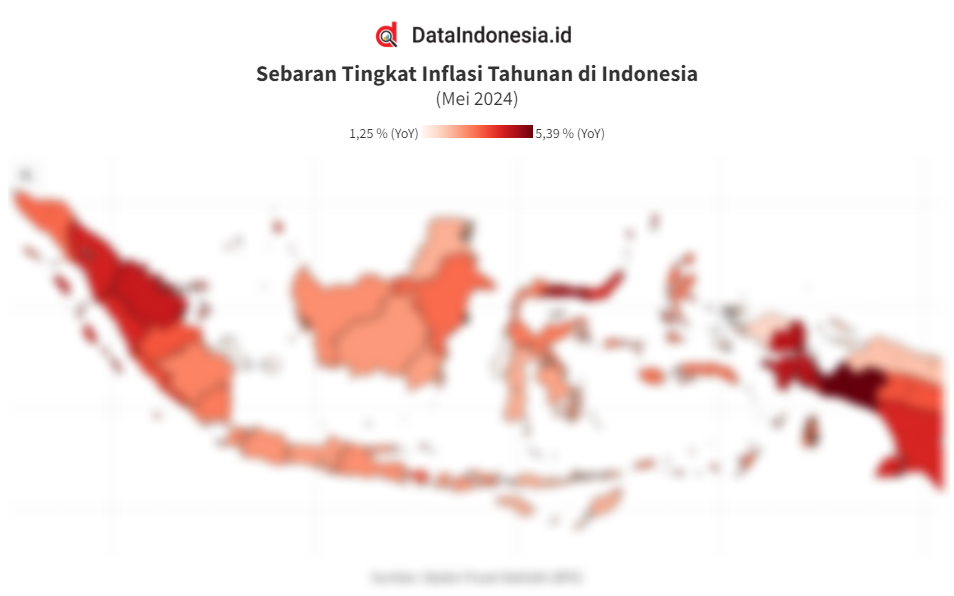 Data Sebaran Tingkat Inflasi Tahunan di Indonesia pada Mei 2024 - Dataindonesia.id