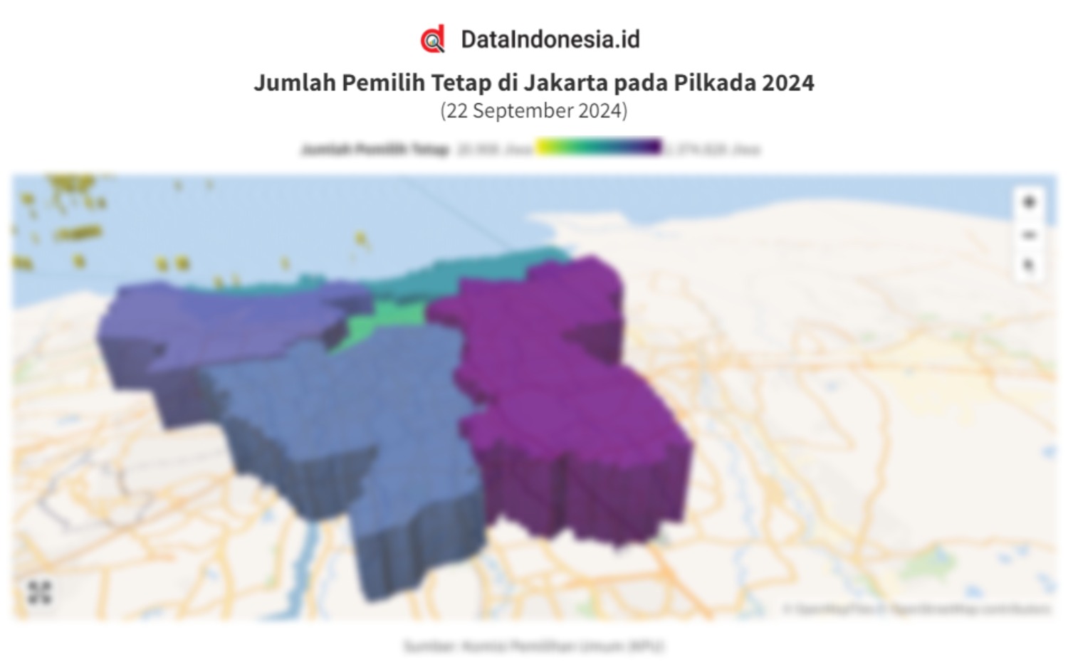 Data Sebaran Daftar Pemilih Tetap (DPT) di Jakarta pada Pilkada 2024 - Dataindonesia.id