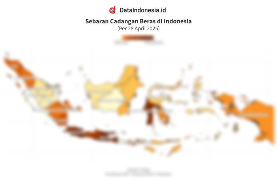 Data Sebaran Cadangan Beras Bulog per 28 April 2025 - Dataindonesia.id