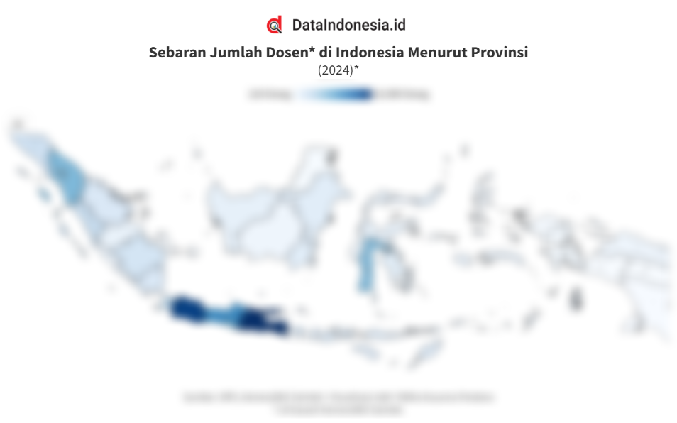 Data Sebaran Jumlah Dosen di Indonesia pada 2024 - Dataindonesia.id