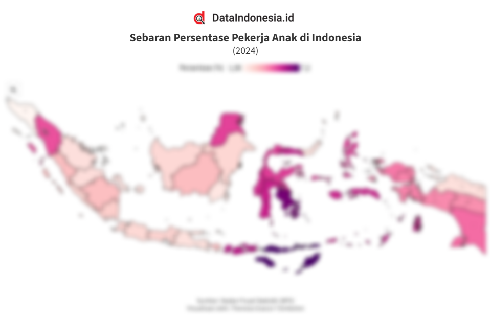 Data Sebaran Persentase Pekerja Anak di Indonesia pada 2024 - Dataindonesia.id