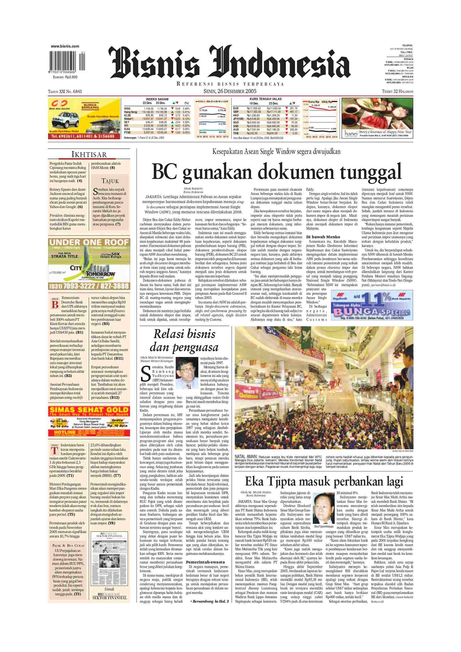 Bisnis Indonesia 26 Desember 2005 - Dataindonesia.id